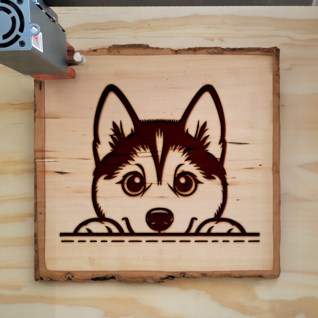 Sneaky Husky Peek SVG PNG DXF - For Cricut & Laser