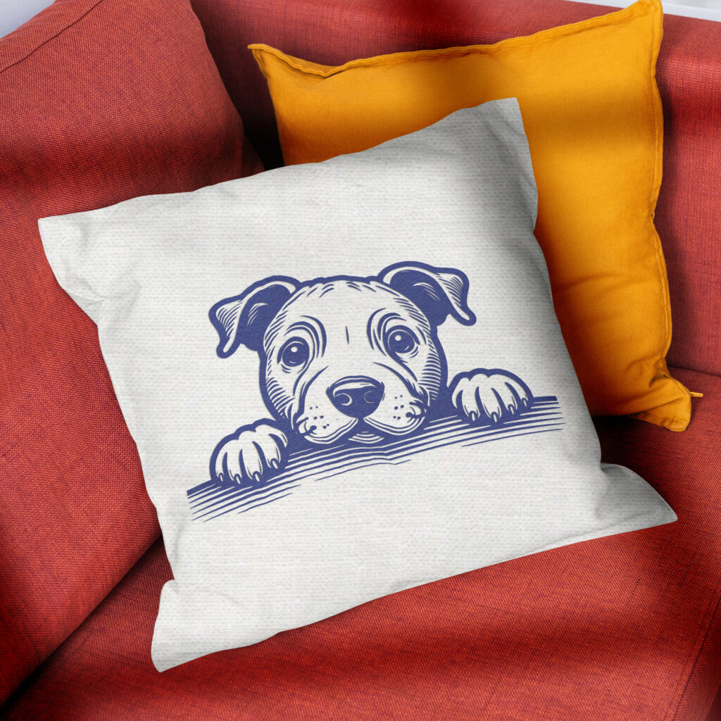 Curious Pitbull Peeking – Creative Meadow
