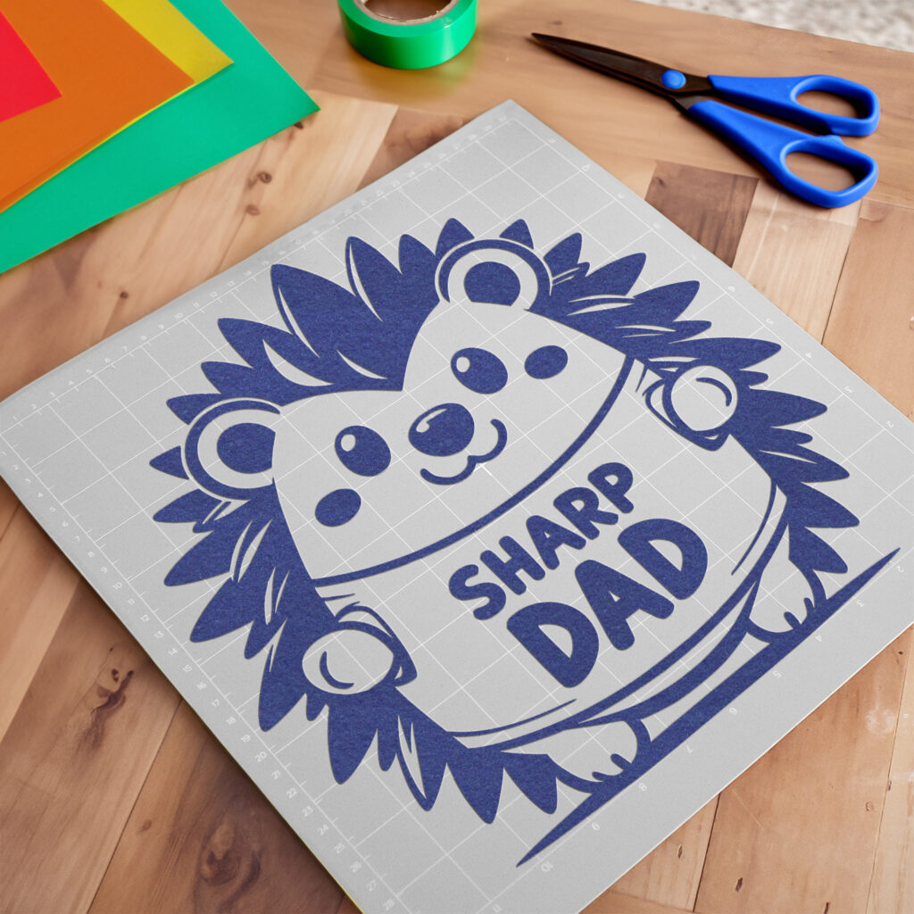 Sharp Dad Pride SVG | Cute Hedgehog Graphic for Cricut