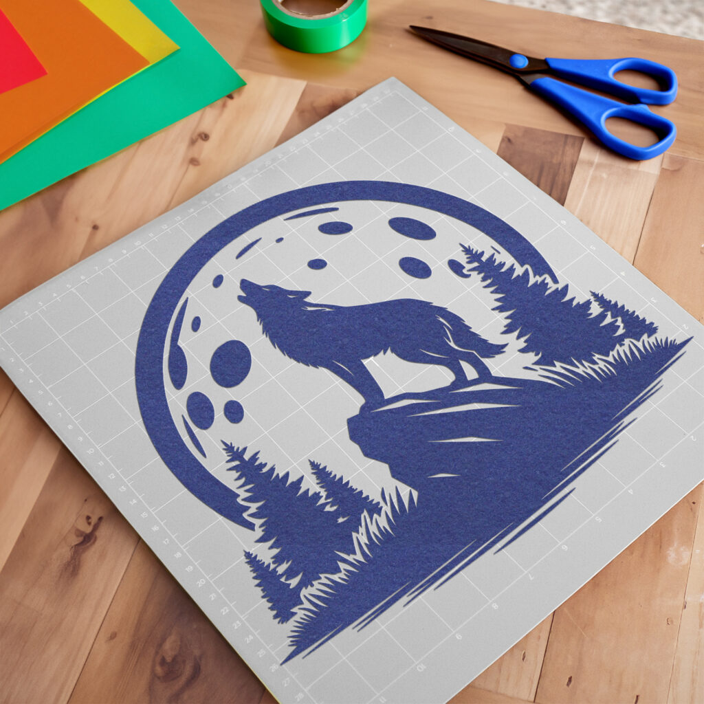 Moonlight Wolf Cry SVG PNG for Cricut, Silhouette, Laser Machines