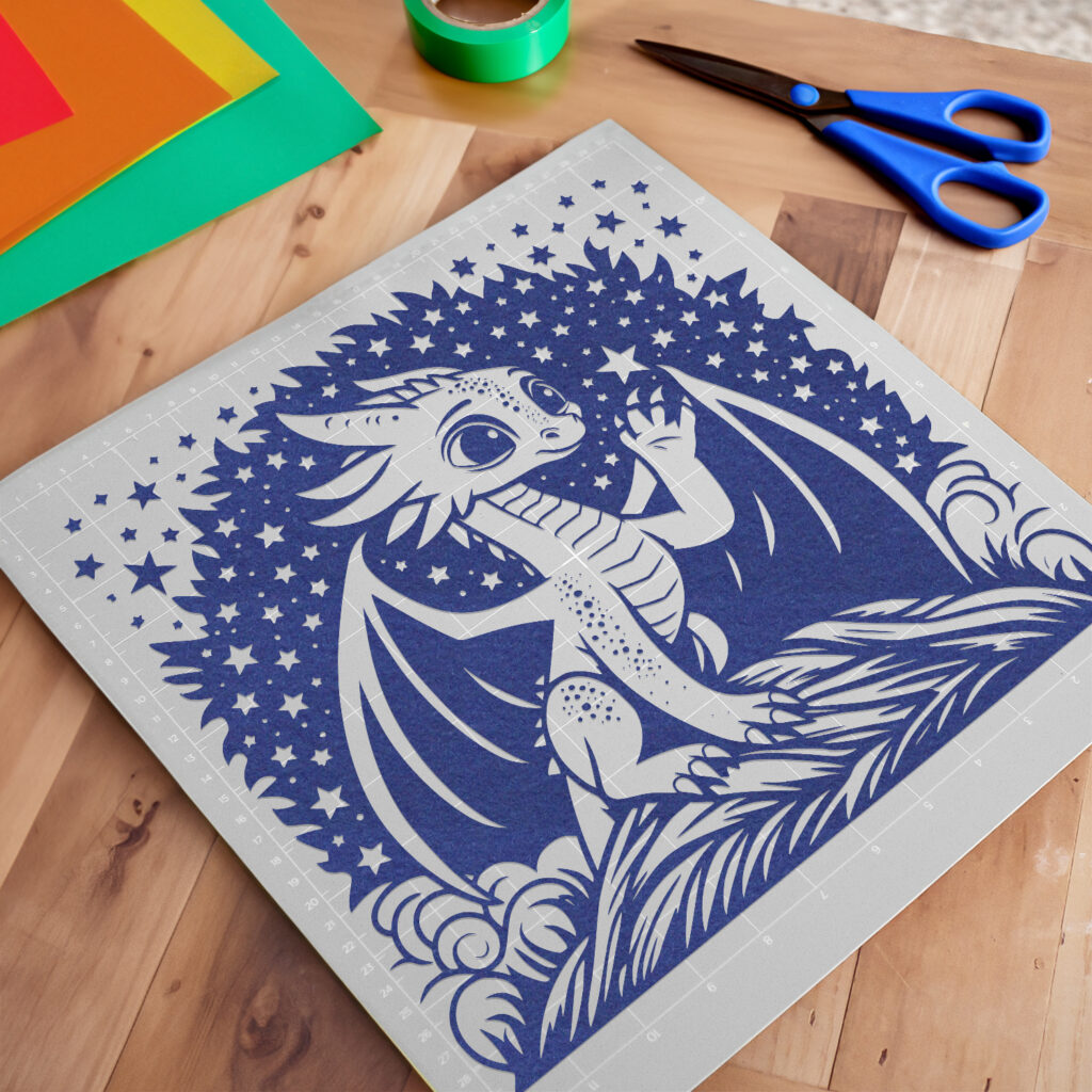 Stargazer Dragon Peak Design - SVG, PNG, DXF for Cricut