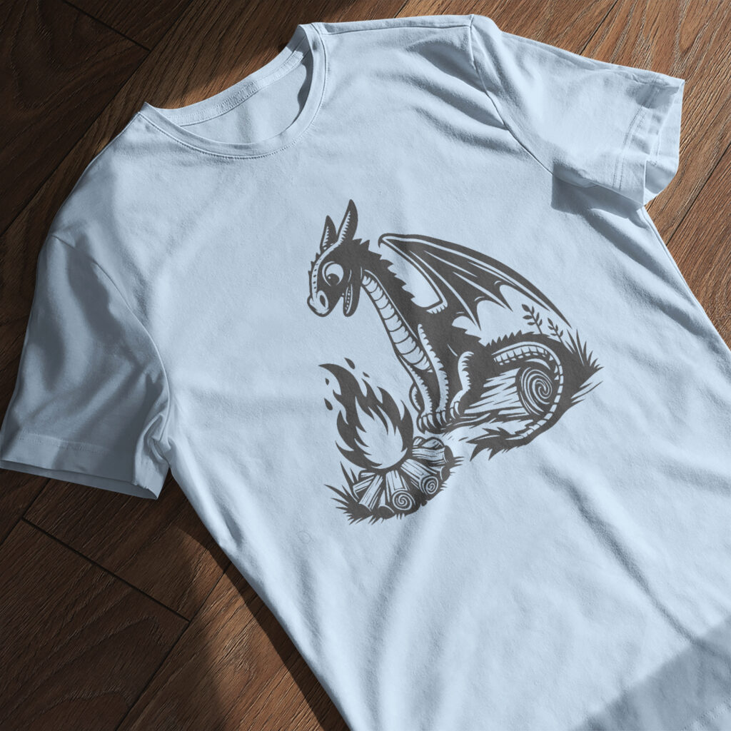 Cozy Fire Dragon Design: SVG, PNG, DXF for Cricut, Silhouette