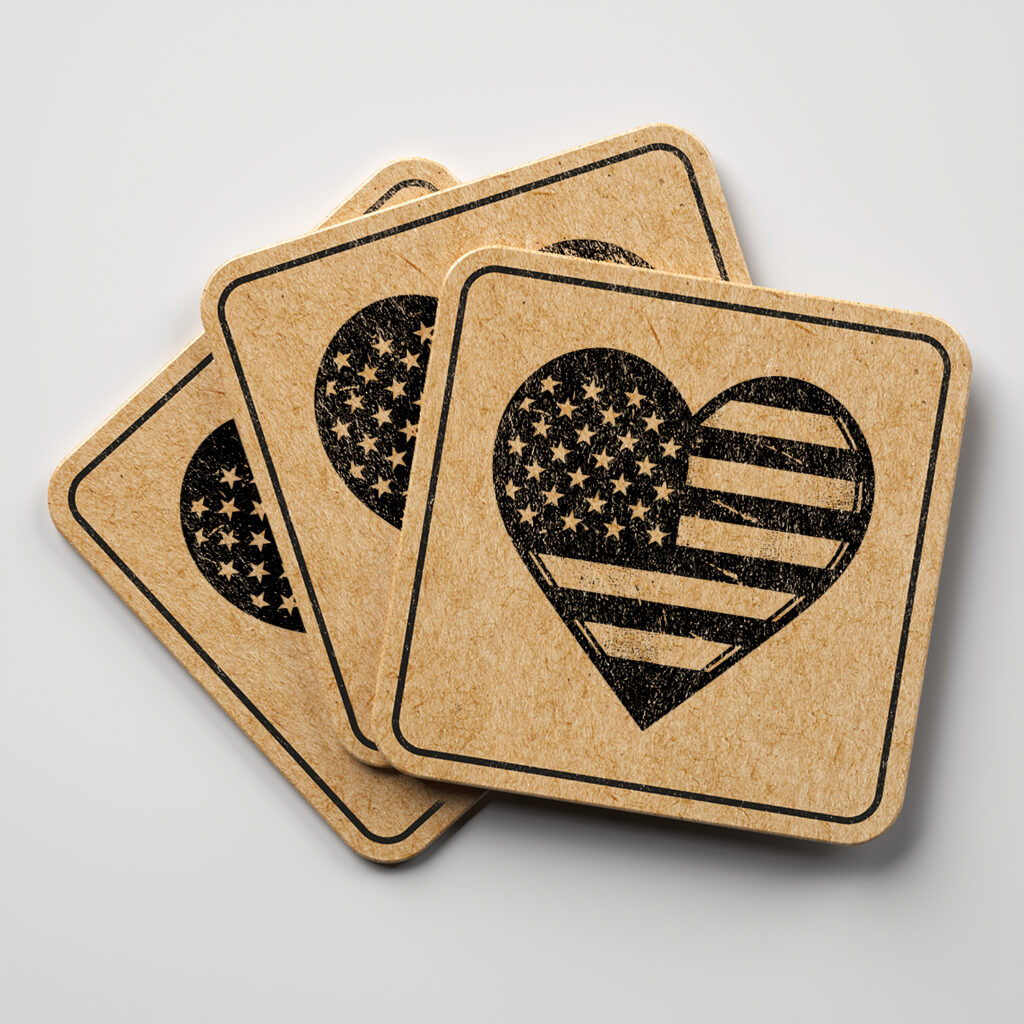 Vintage Star-Spangled Heart Graphic | SVG, PNG, DXF Files