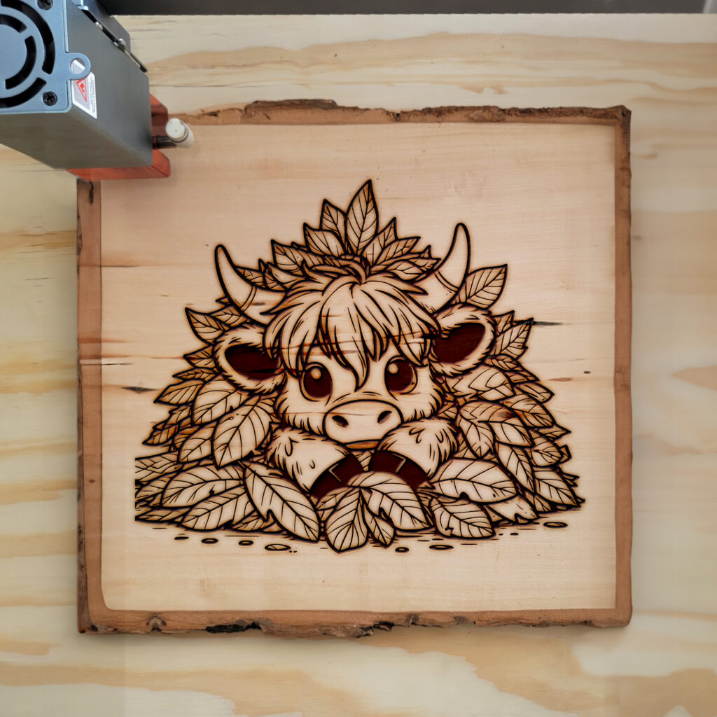 Highland Cow Leaf Pile – Creative Meadow
