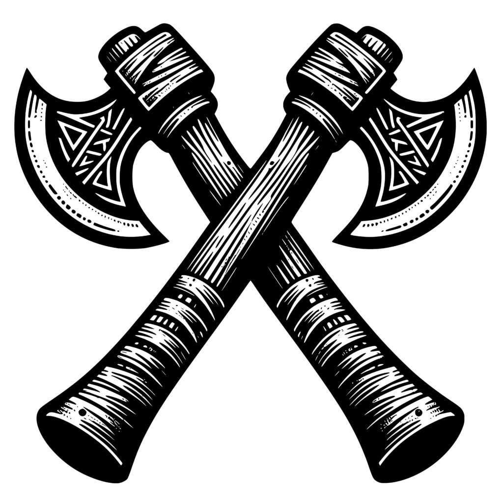 Crossed Viking Axes Design – SVG, PNG, DXF for Cricut, Silhouette