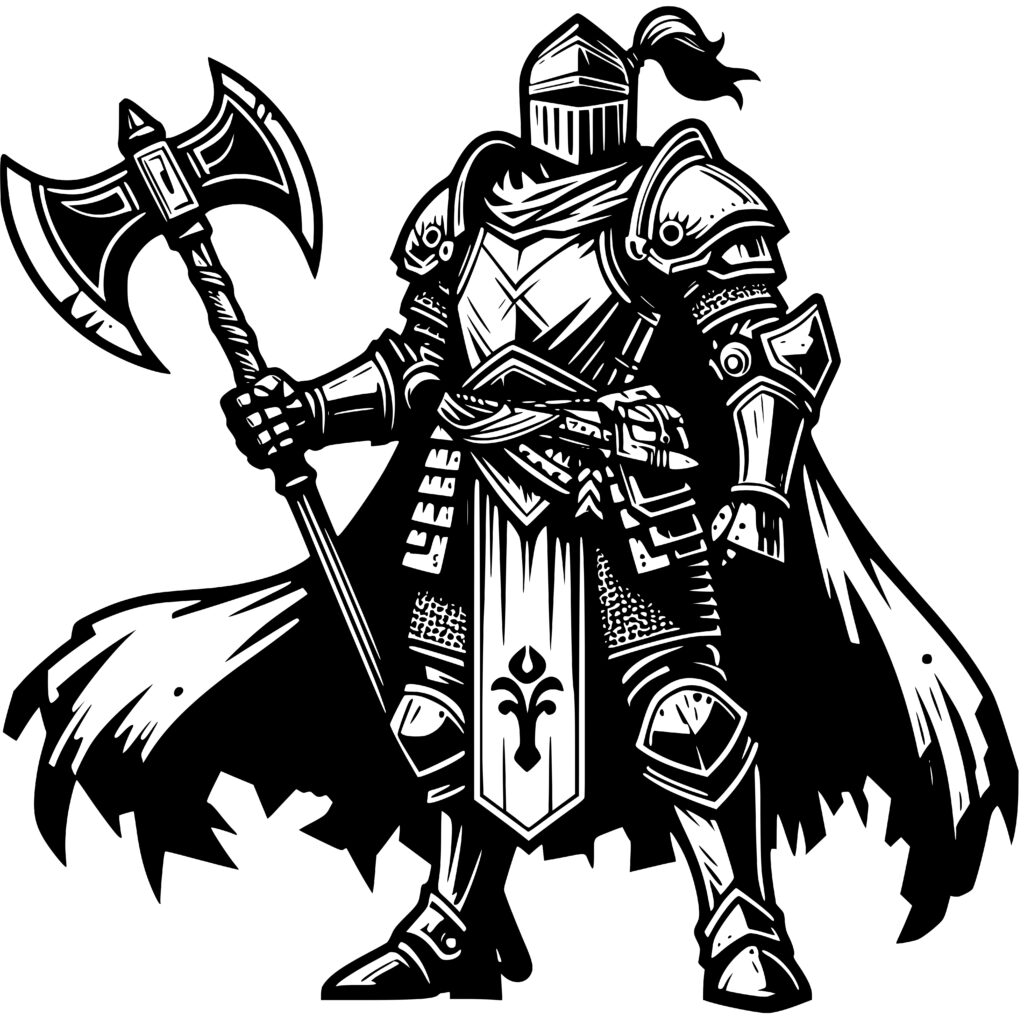 Axe-wielding Guardian SVG Design for Cricut, Silhouette, and Laser Machines