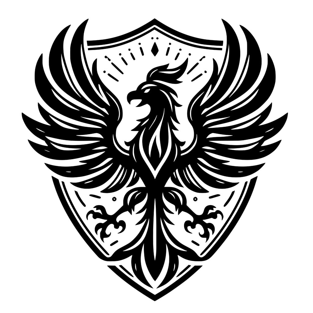 Elegant Phoenix Shield SVG PNG DXF for Cricut and Laser Machines