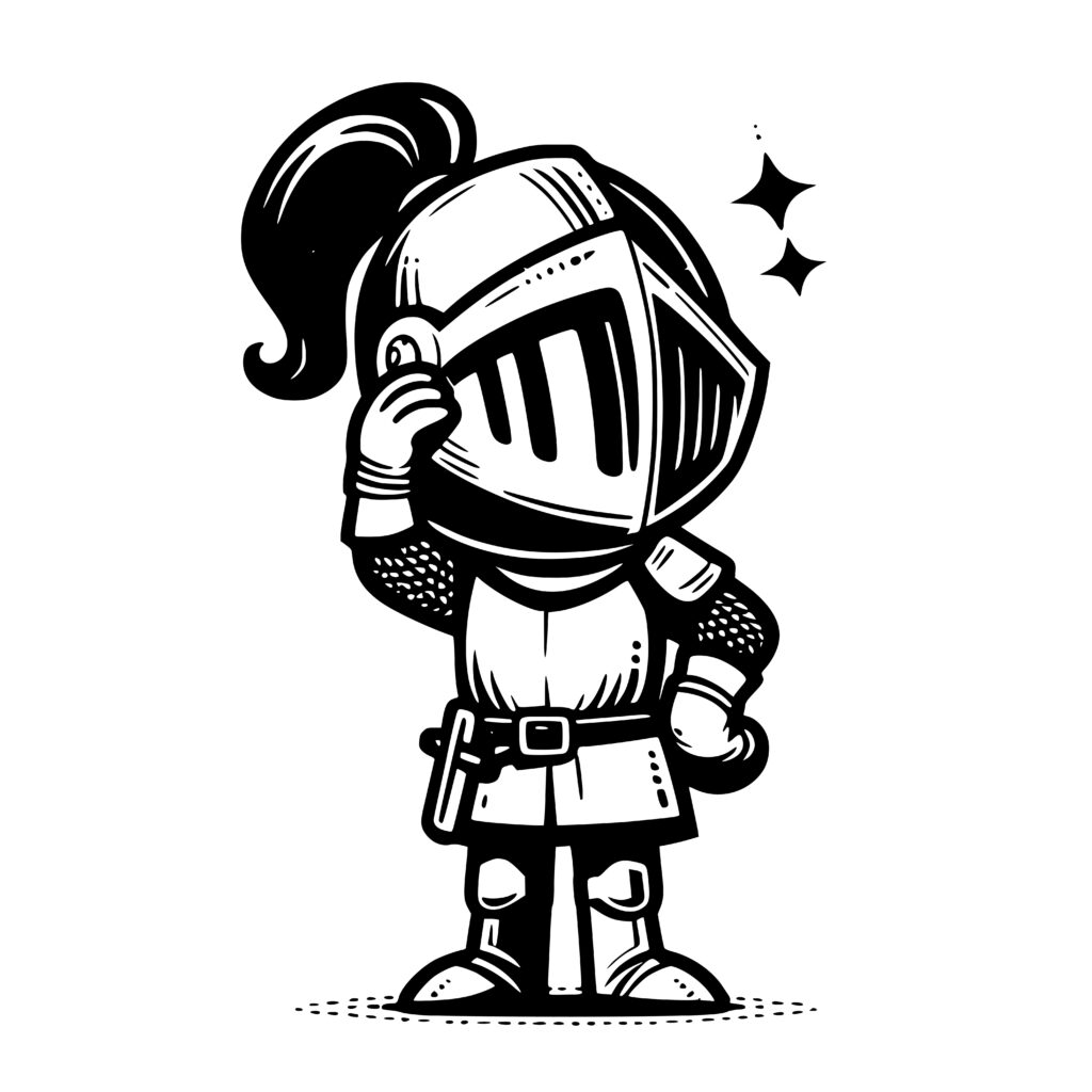 Confused Knight's Gaze SVG PNG DXF for Cricut & Silhouette