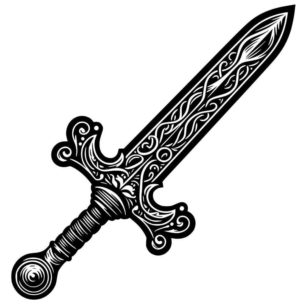 Magical Fighter Sword Design for Cricut, Silhouette, Laser Machines