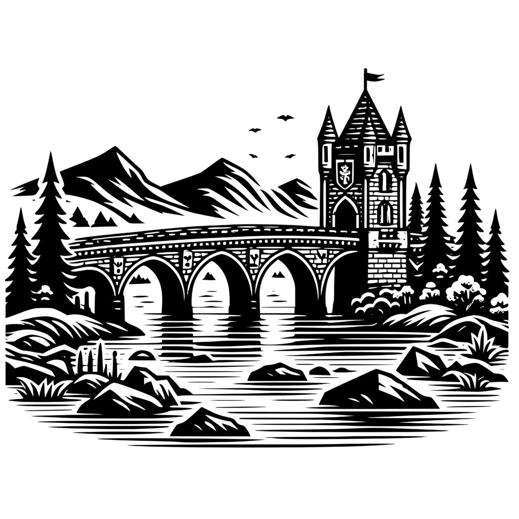 Skyward Flagged Bridge SVG: Cricut, Silhouette, Laser Cut Files