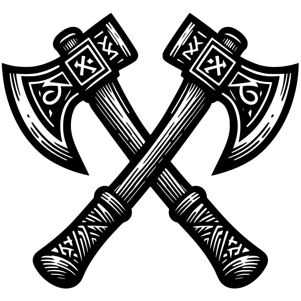 Crossed Battle Axes SVG for Cricut, Silhouette, Laser Machines