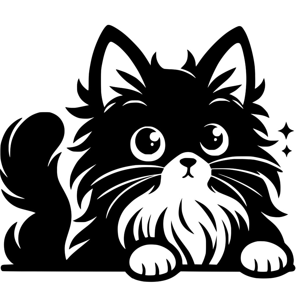 Fuzzy Gazing Cat – Creative Meadow