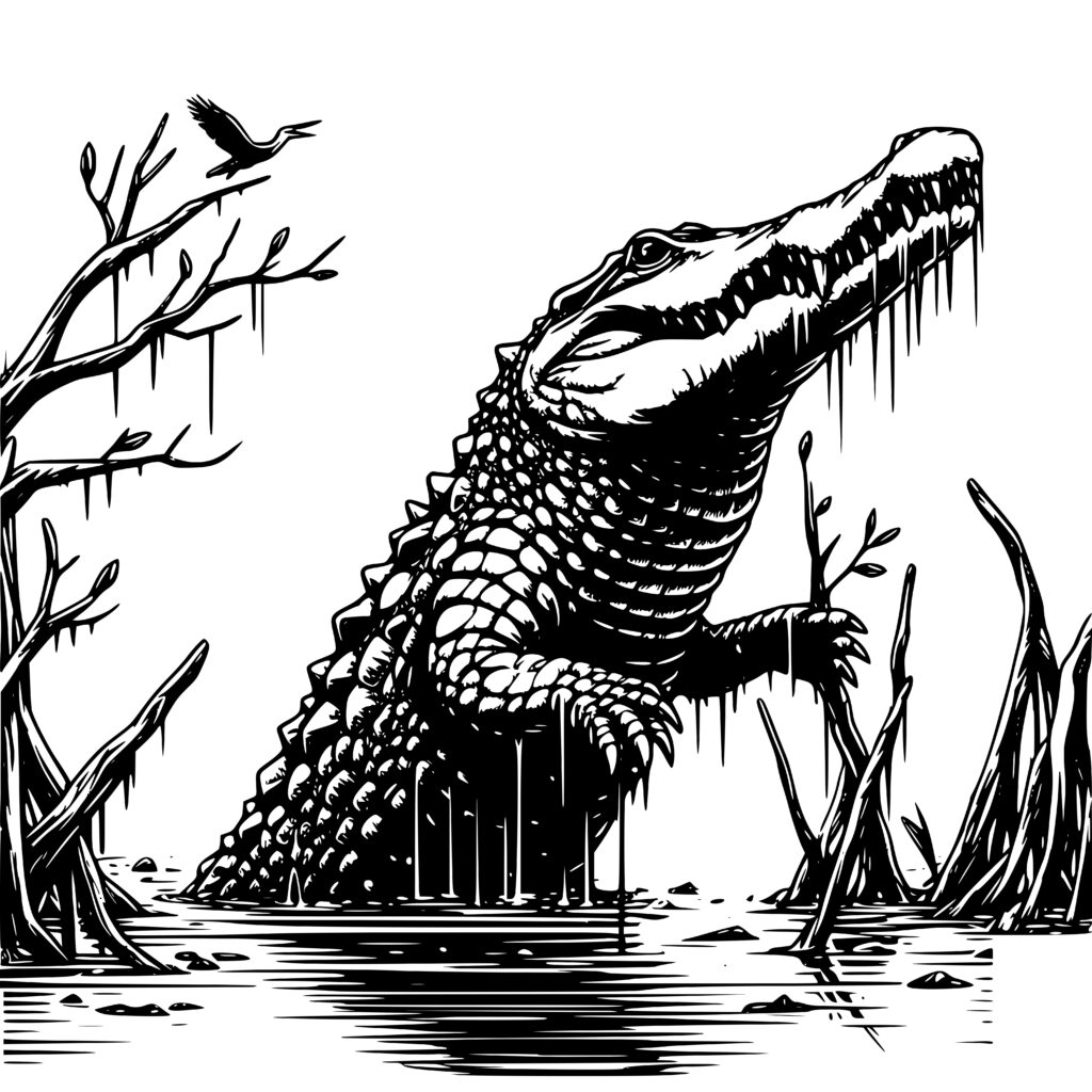 Swamp Alligator Design: Instant Download for Cricut, Silhouette, Laser