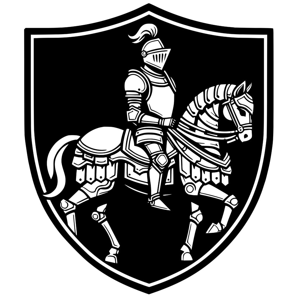 Knightly Shield Rider: SVG, PNG, DXF for Cricut, Silhouette
