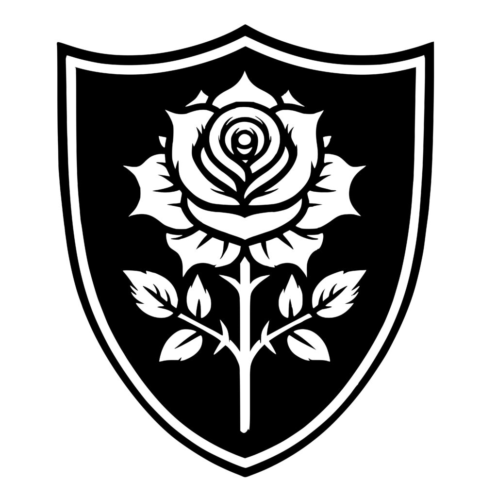 Rose Defender Shield SVG, DXF, PNG for Cricut & Silhouette
