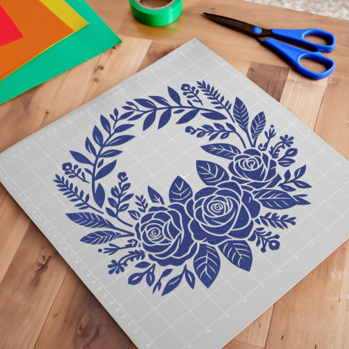 Elegant Rose Circle Floral SVG for Cricut & Silhouette Projects