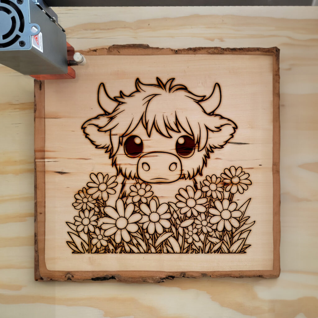 Daisy Adorned Highland Cow – Creative Meadow