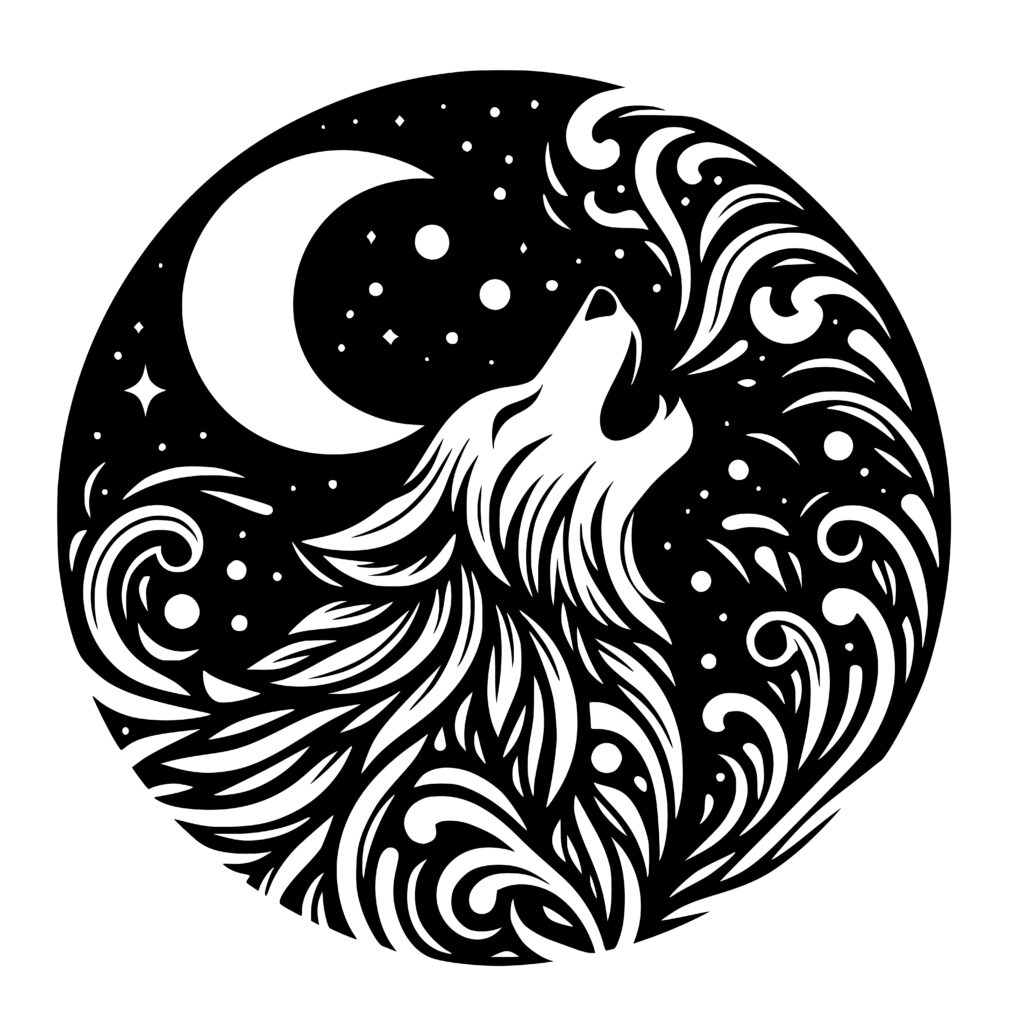 Crescent Moon Howler Design for Cricut, Silhouette, Laser Machines