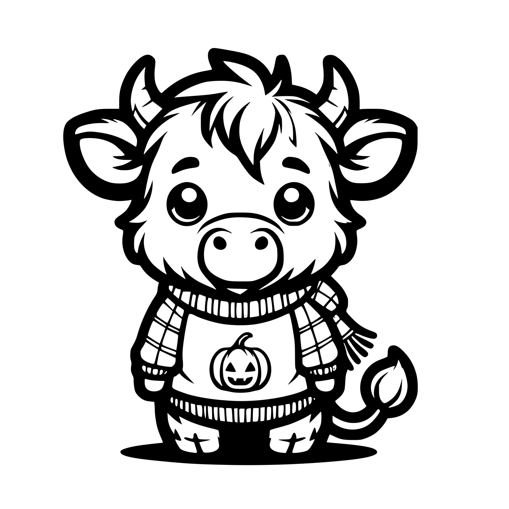 Pumpkin Sweater Highland Cow – Creative Meadow
