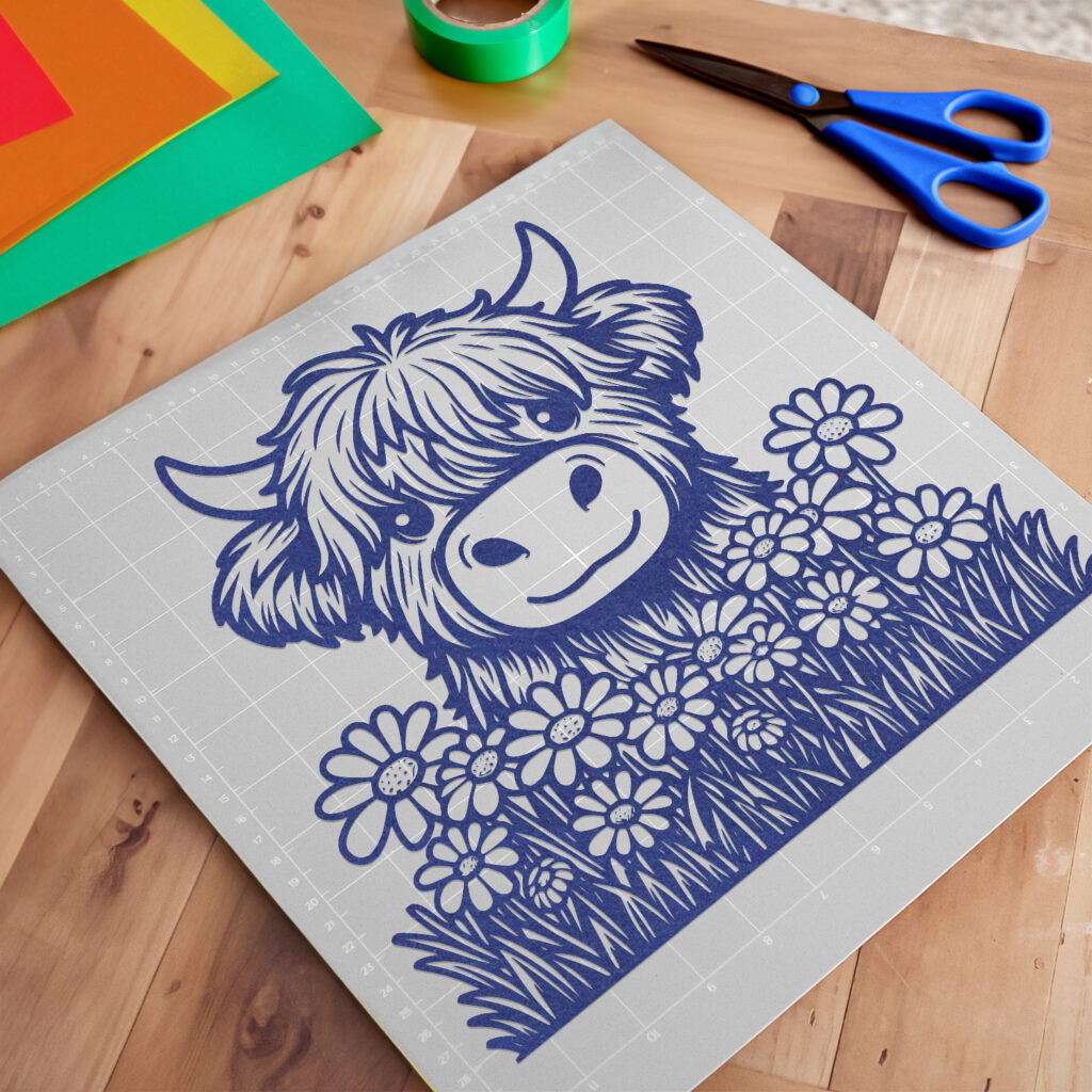 Daisy Fringe Highland Cow – Creative Meadow