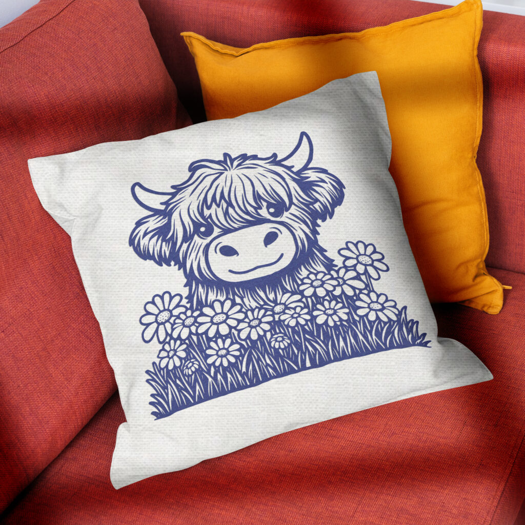 Daisy Fringe Highland Cow – Creative Meadow