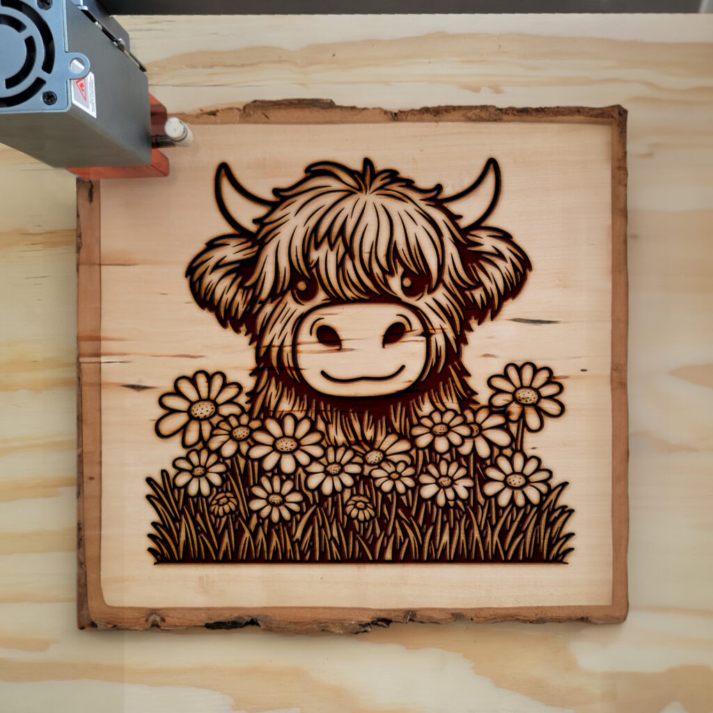 Daisy Fringe Highland Cow – Creative Meadow