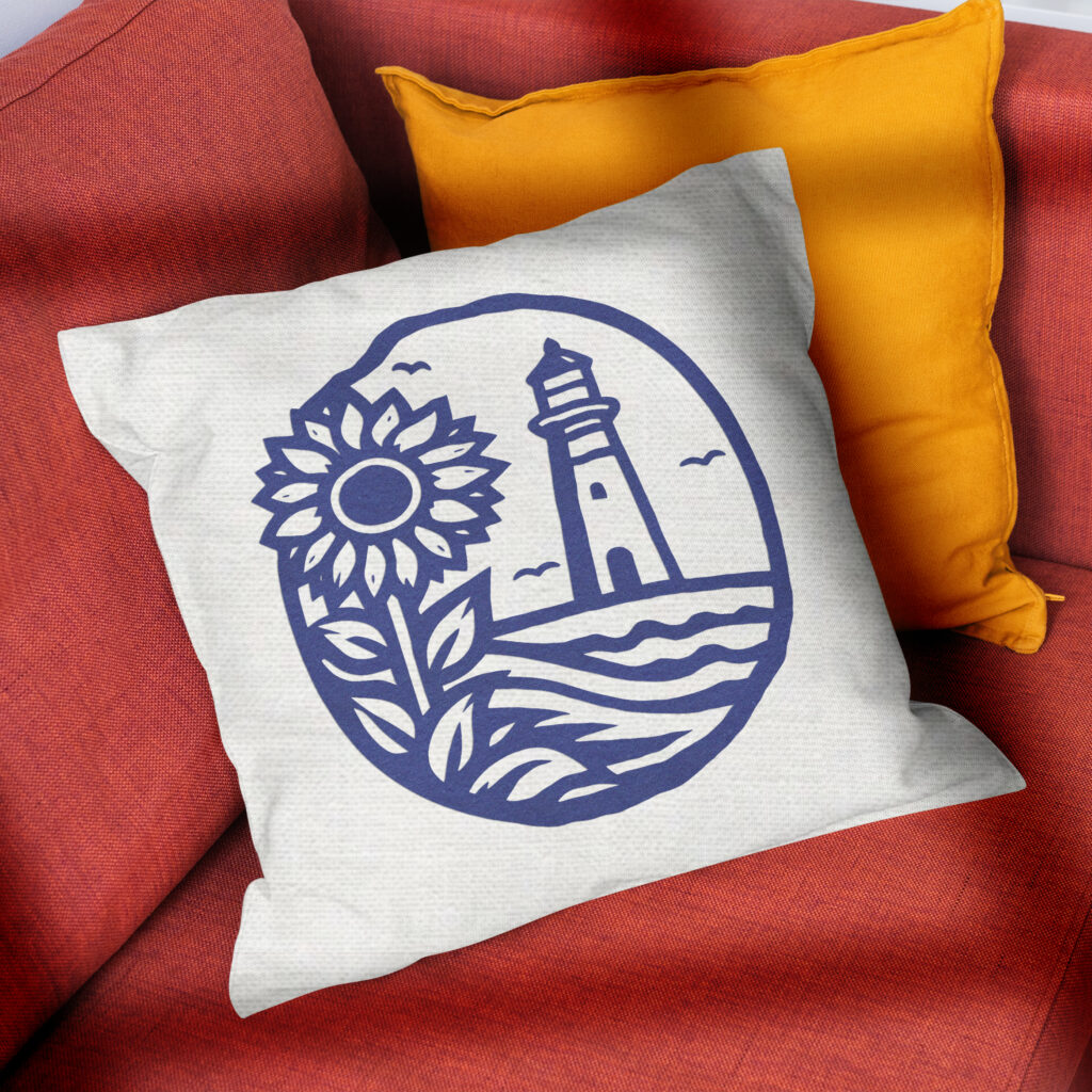 Sunflower Seaside Lighthouse SVG for Cricut, Silhouette, Laser Machines