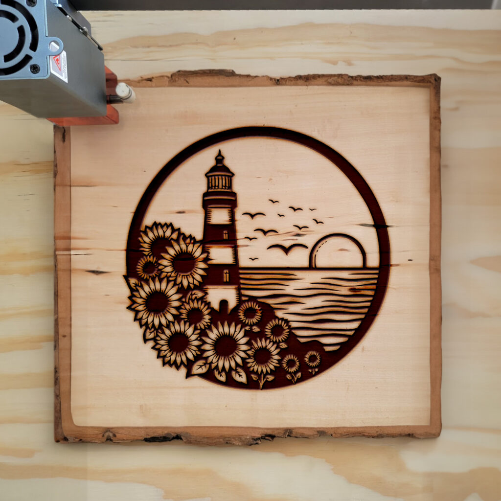 Sunset Sunflower Lighthouse Design for Cricut, Silhouette, Laser Machines