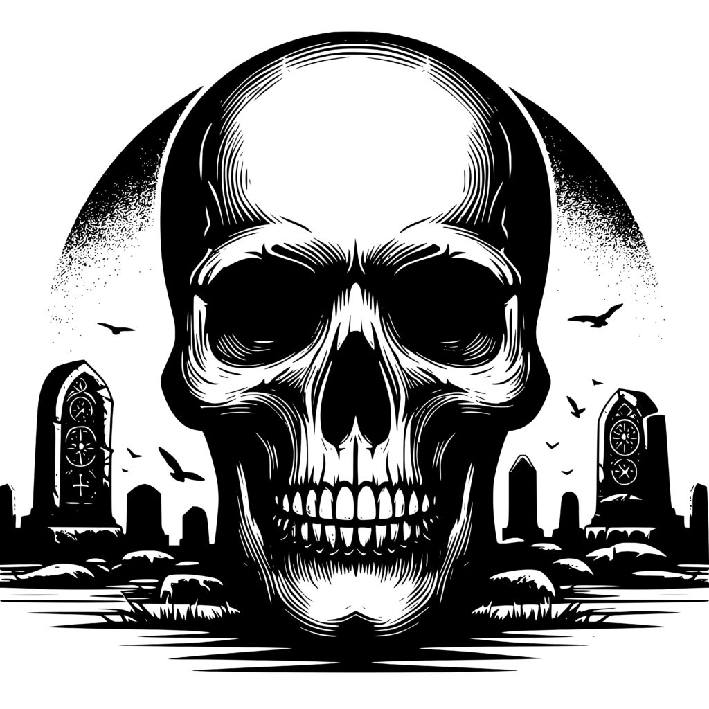 Skull Graveyard Secrets Design: SVG, PNG for Cricut & More