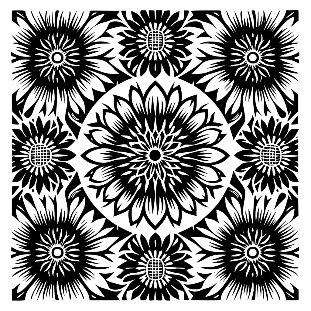 Blossom Circle Array Floral Design SVG for Cricut, Silhouette