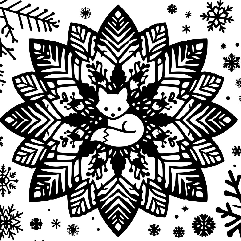 Nestled Fox Snowflake SVG Design for Cricut & Laser Machines