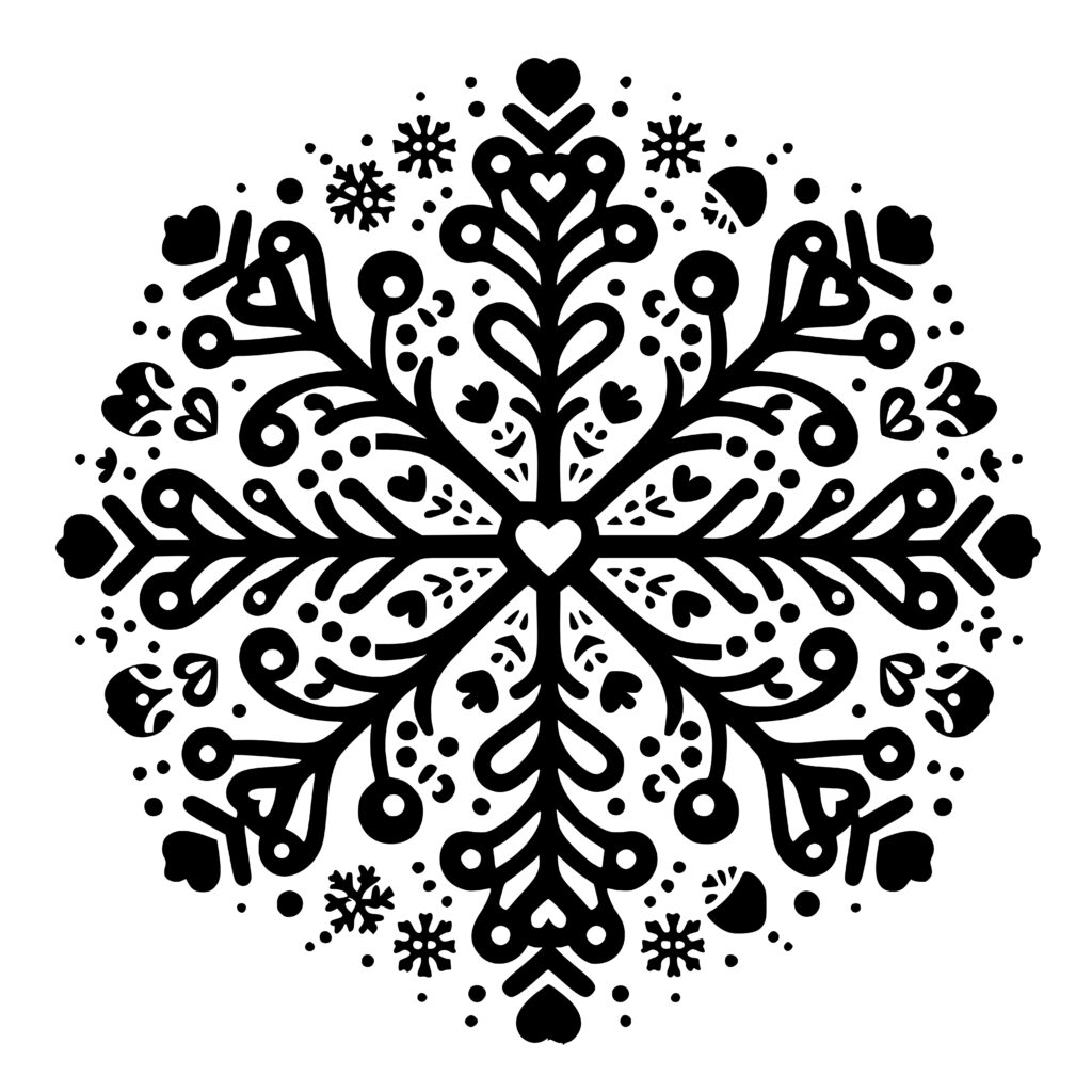 Heartfelt Winter Snowflake SVG Design for Cricut & Silhouette Users