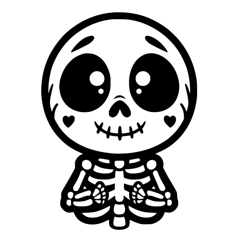 Stitched Smile Skeleton Design - SVG, PNG, DXF for Cricut Users