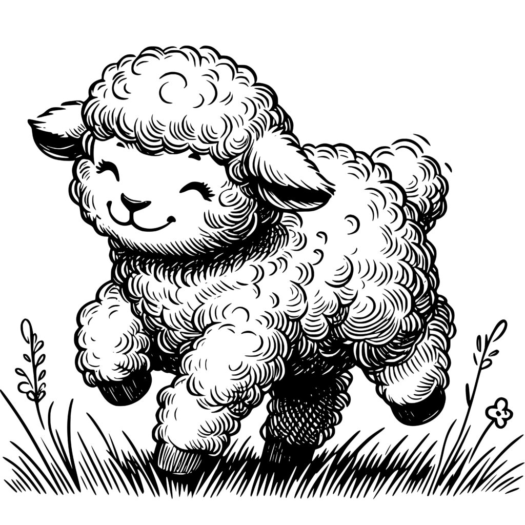 Joyful Sheep Frolic Design - SVG/PNG/DXF for Cricut & Laser