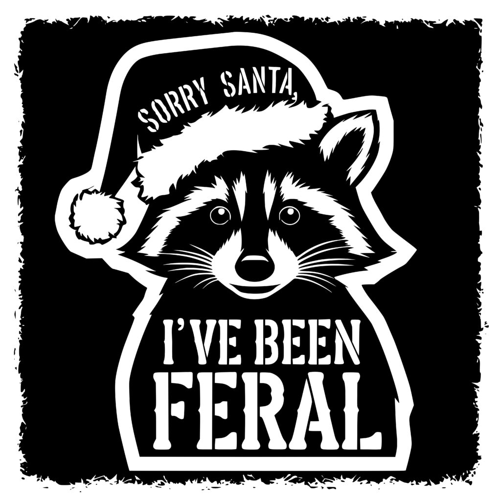 Naughty Santa Raccoon – Creative Meadow
