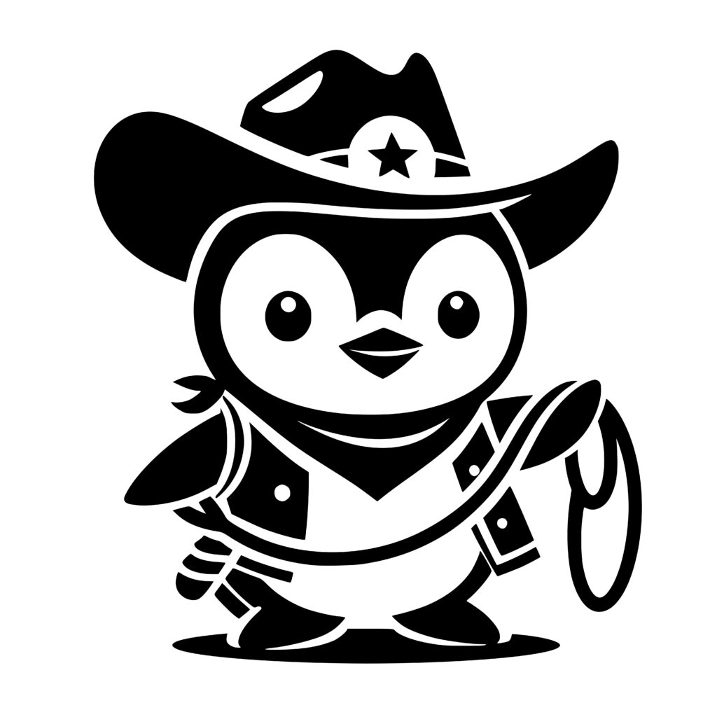 Cowboy Penguin Sheriff SVG Design for Cricut and Laser Use