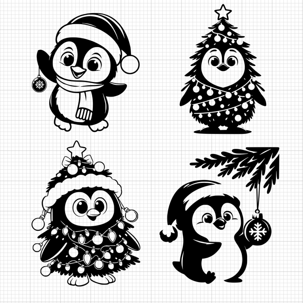 Christmas Penguins Bundle – 28 Instant Download Svg Images – Creative ...