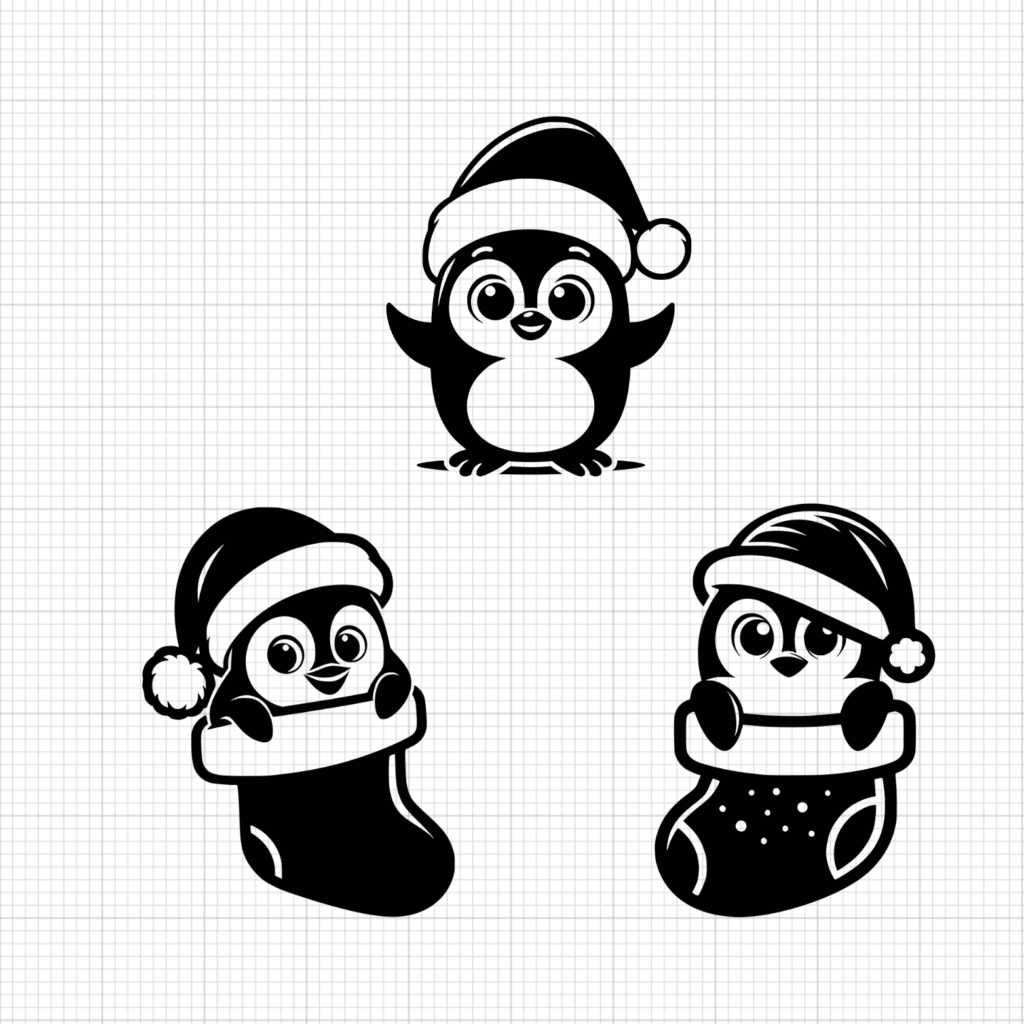 Christmas Penguins Bundle – 28 Instant Download Svg Images – Creative ...