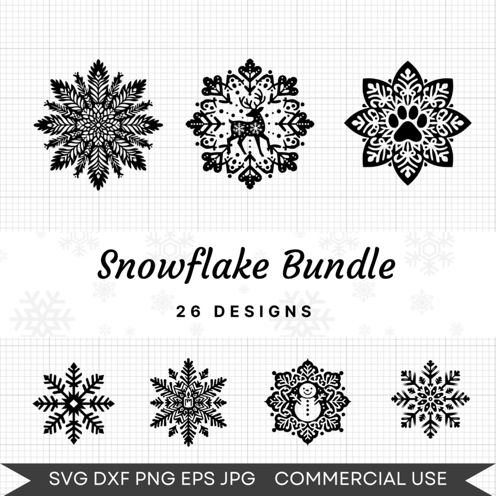 Snowflake Bundle – 26 Instant Download Svg Images – Creative Meadow