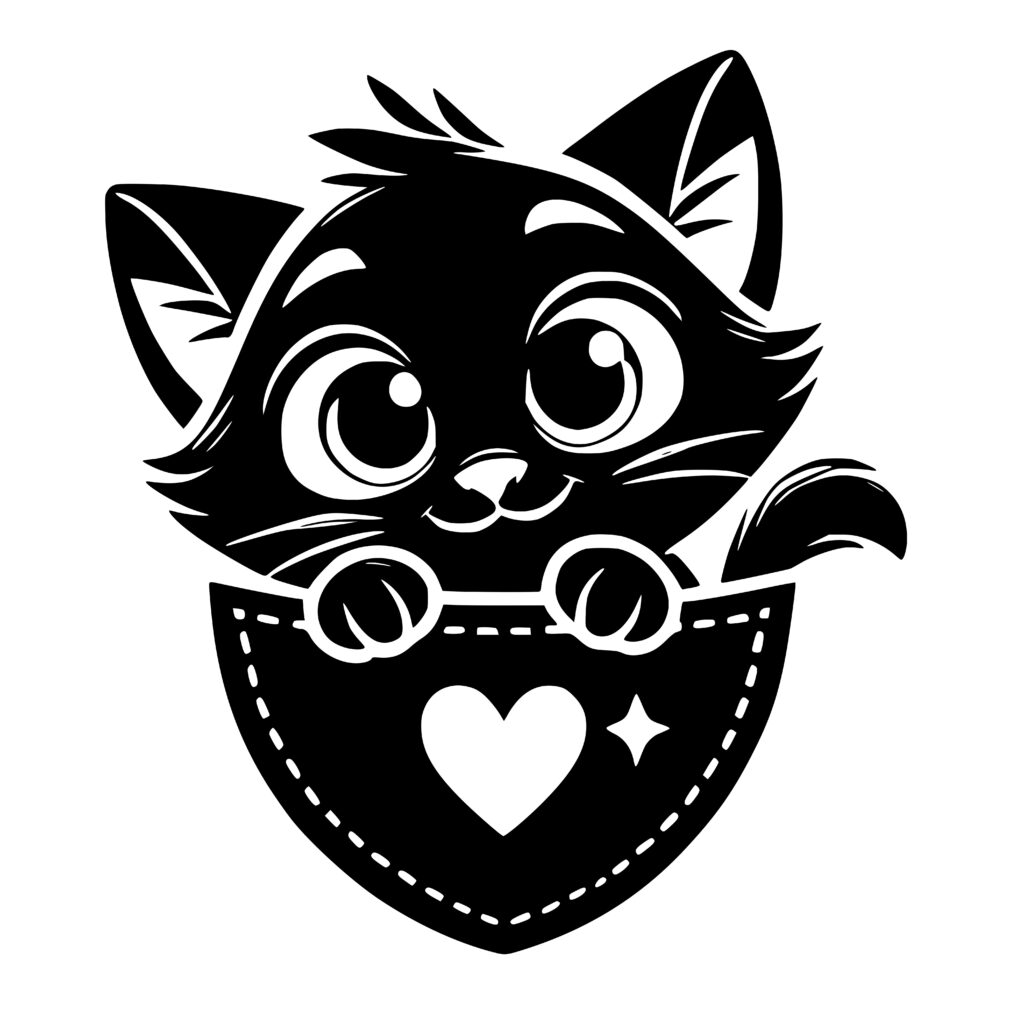 Pocket Peekaboo Kitten Graphic for Cricut, Silhouette, Laser Machines