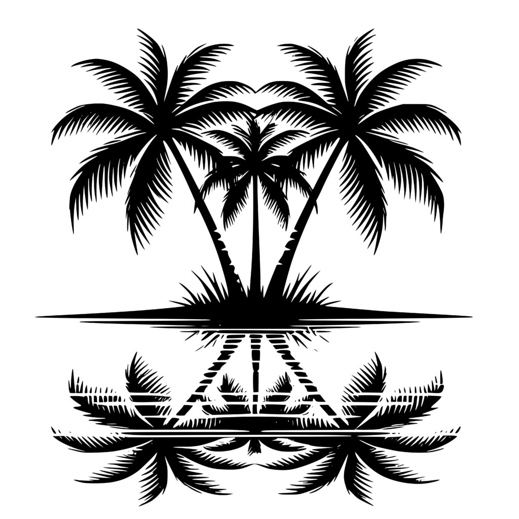 Tranquil Palm Reflection Design SVG for Cricut & Glowforge