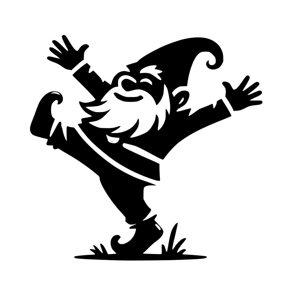 Cheerful Dancing Gnome – Creative Meadow