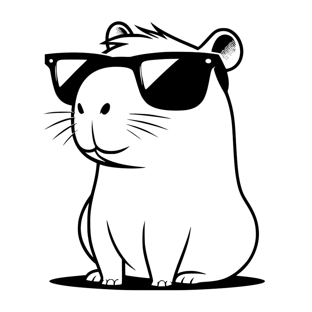 Sunglasses-wearing Capybara SVG for Cricut, Laser, Silhouette Users