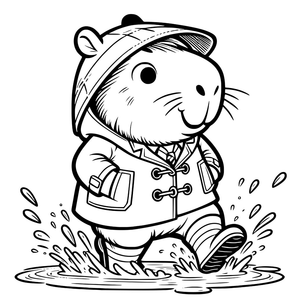 Happy Capybara Splash – Creative Meadow