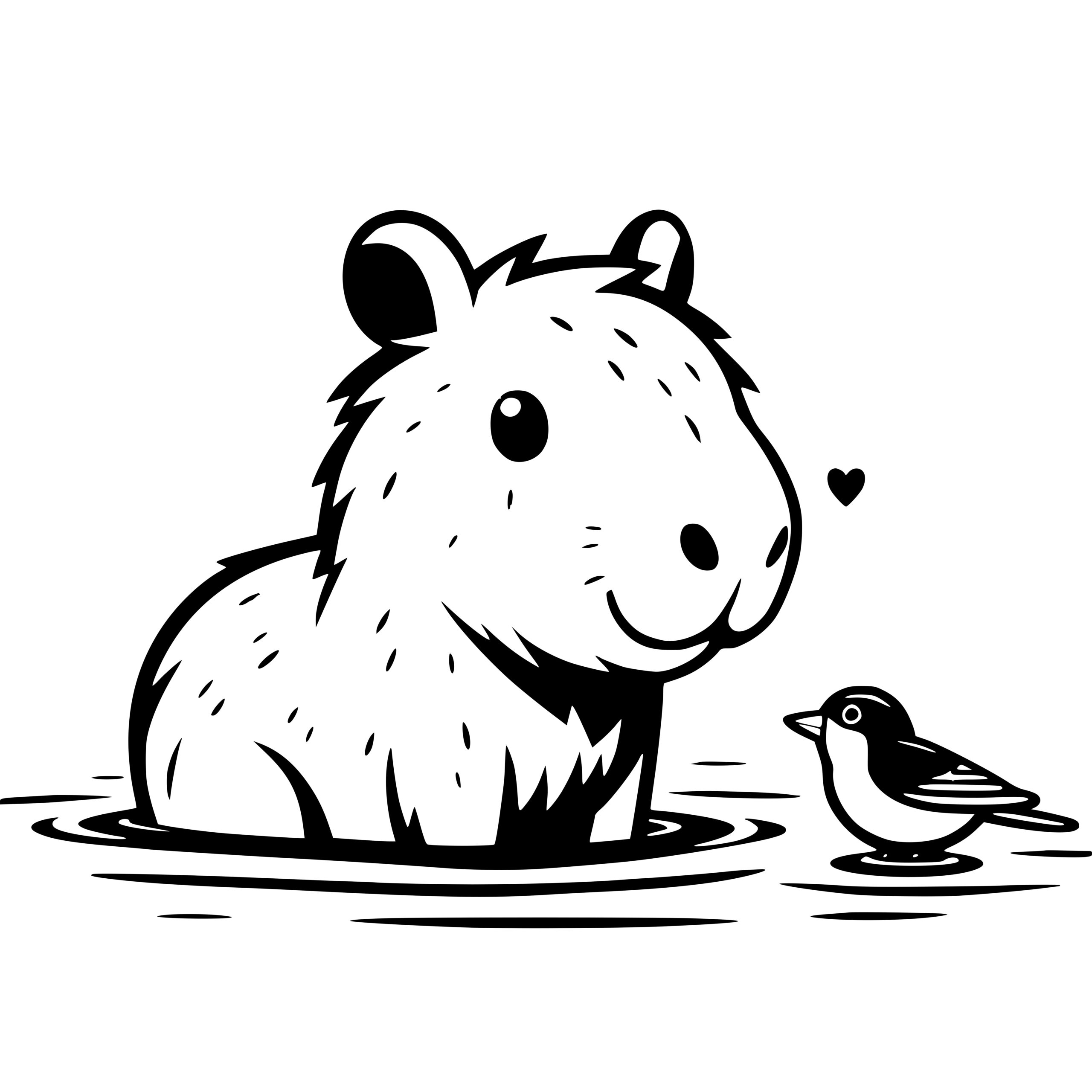Capybara and Bird Friends SVG PNG DXF for Cricut Machines