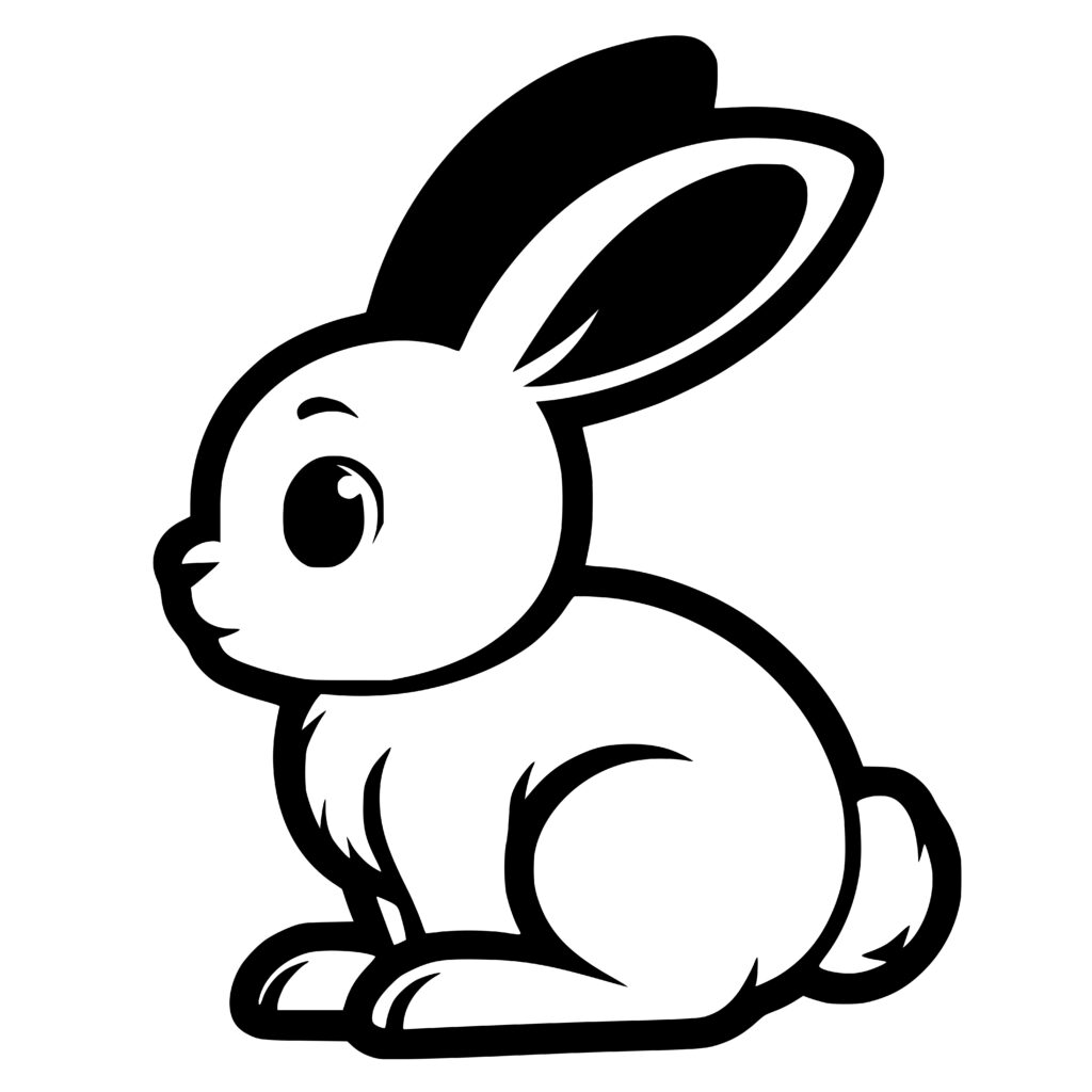 Curious Sitting Rabbit Design: SVG/PNG/DXF for Cricut & Laser