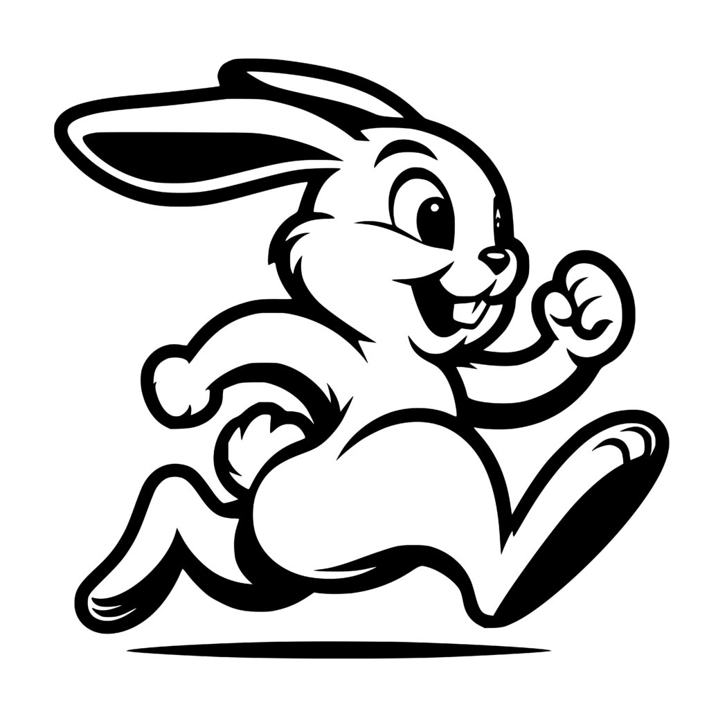 Energetic Rabbit Running Design for Cricut, Silhouette, Laser Machines