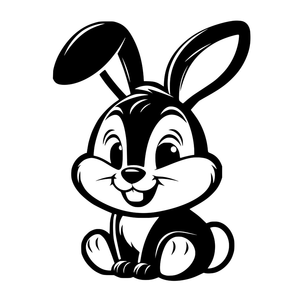 Happy Relaxed Rabbit SVG Files for Cricut & Laser Machines