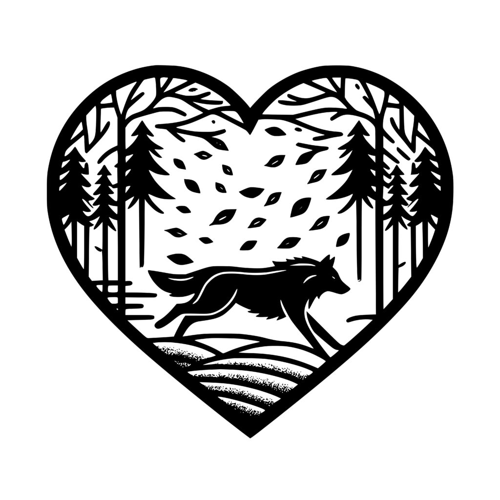 Running Wolf Heart – Creative Meadow