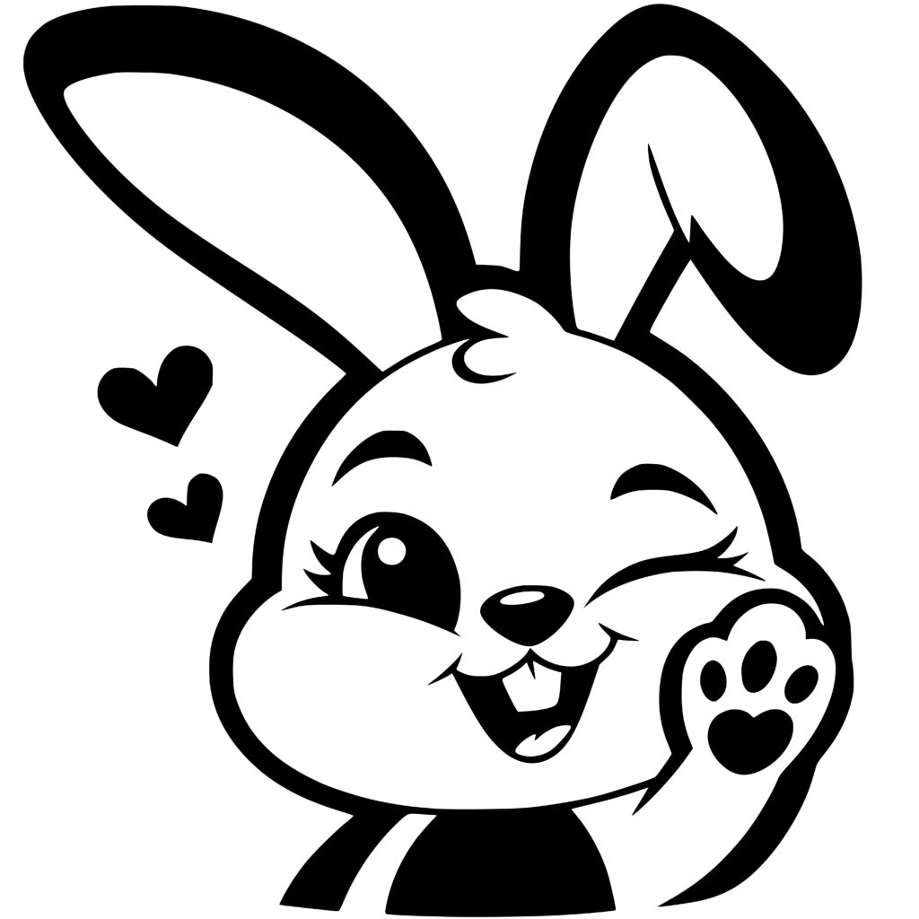 Winking Bunny Love Design: SVG, PNG, DXF for Cricut Users